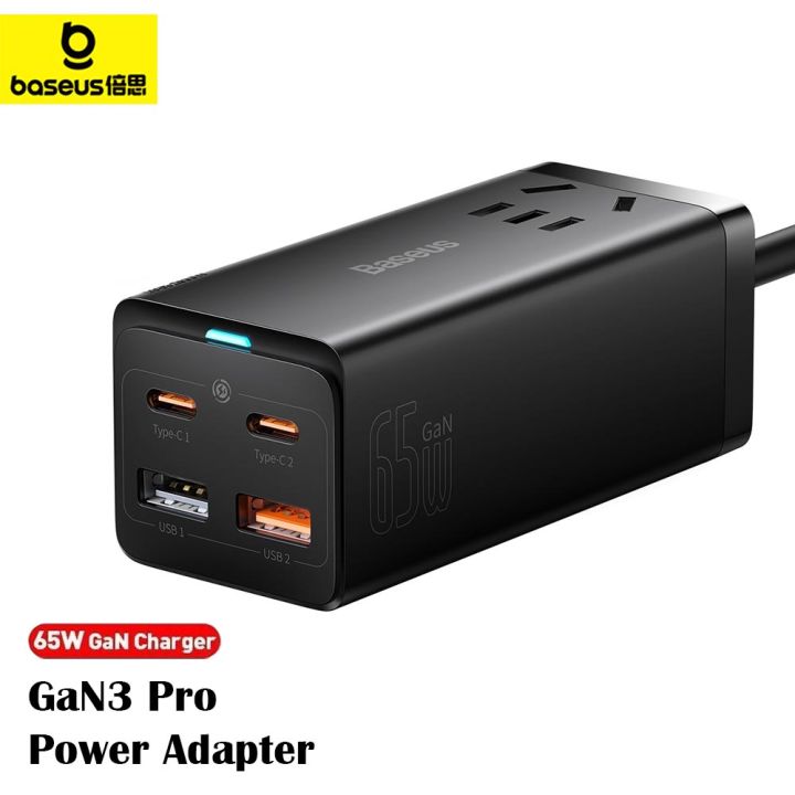 Baseus 65W USB C Charger, 5 in 1 Desktop Charger, AC+2U+2C Ports for ...