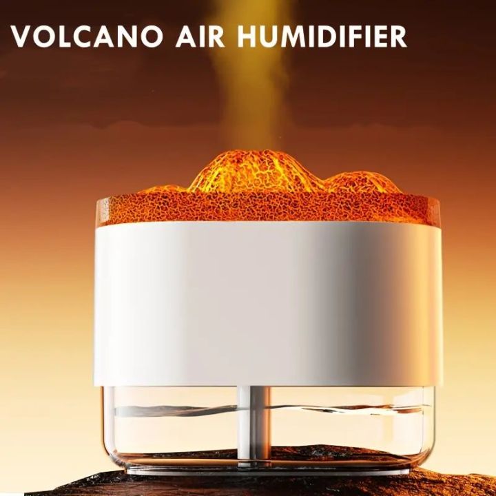 Volcano Air Humidifier - USB 300ml Portable Flame Effect Air Freshner ...