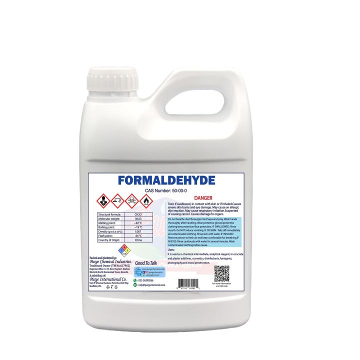Purge Formalin 5L - Formaldehyde 37% - Laboratory grade - Antibacterial ...
