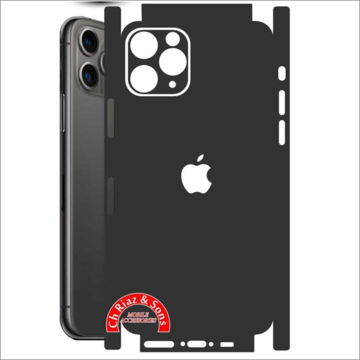 IPHONE APPLE 11 PRO FULL BACK 360 Protection Skin / Wrap - MATTE BLACK ...