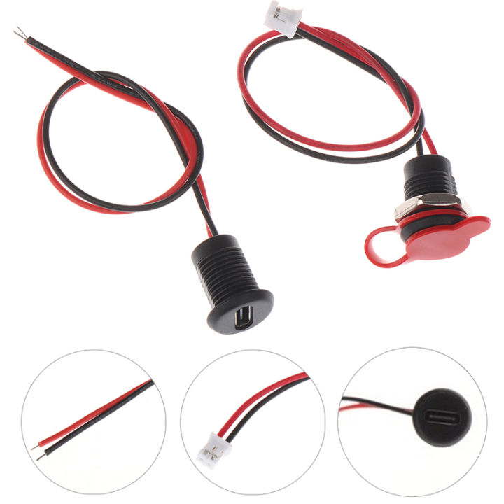 USB-C 2Pin High Current Charging Socket With PH2.0 Nut Snap Lock Plate ...