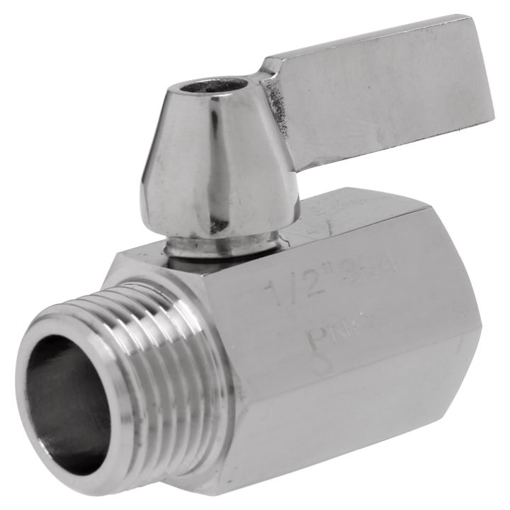 304 Stainless Steel Mini Ball Valve(1/2 Inch Female x Male) NPT Thread ...