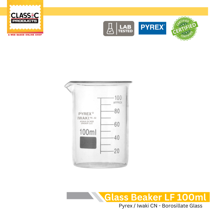 Glass Beaker 100ml - Iwakipyrex-Beaker low form griffin heat resistant ...
