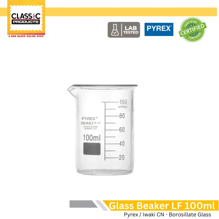 Glass Beaker 100ml - Iwakipyrex-Beaker low form griffin heat resistant ...