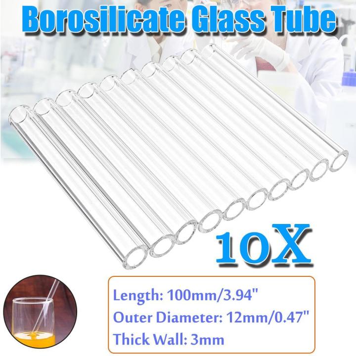 10Pcs 100mm OD 12mm 3mm Thick Wall Borosilicate Glass Blowing Tube ...