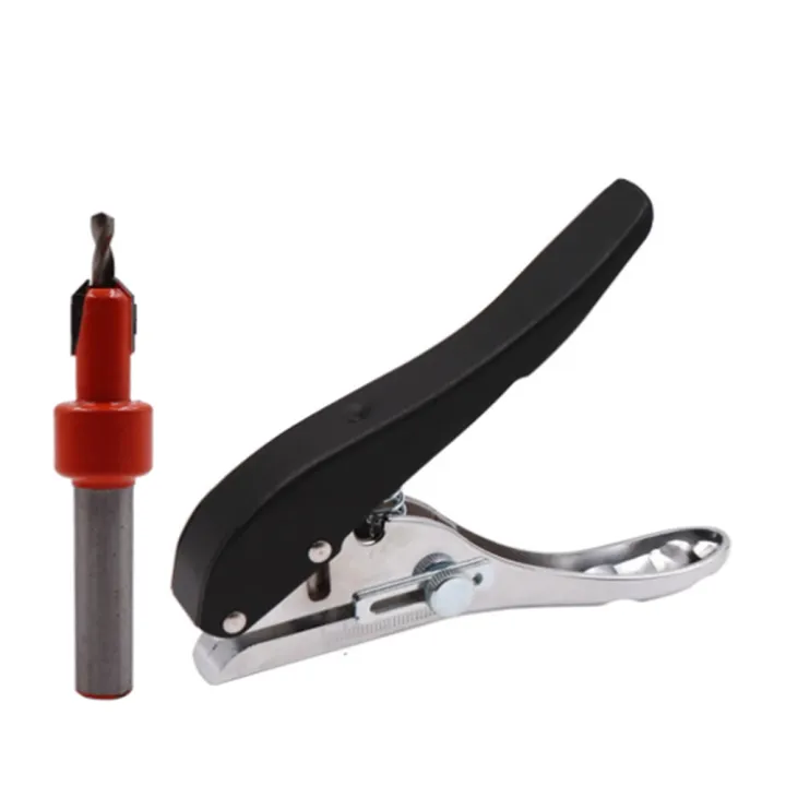 2 Pcs Card Hole Punch Set Paper Screw Cover with Countersink Drill ...