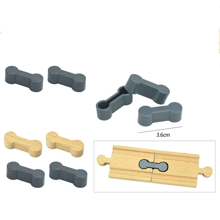 5pcs Building Blocks Connector Toys Track Connector Toys Wooden Track ...