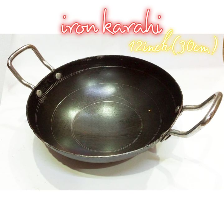 Iron Karahi-wok Black-Iron - Original Handmade Loha Iron Lokhand Karahi ...