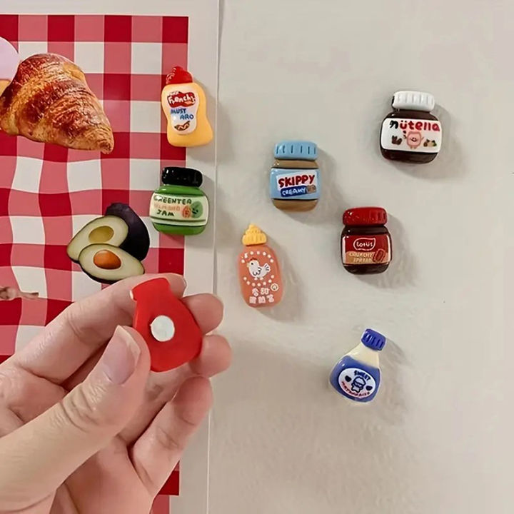 8pcs Refrigerator Magnets, Kawaii Cartoon Food Fridge Magnets, Cute ...