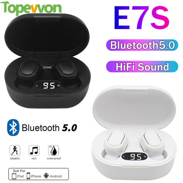 E7S TWS Bluetooth 5.1 Wireless Headphones HIFI Music Earbuds LED ...