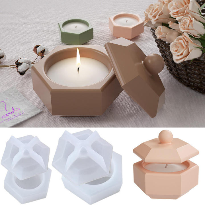 Hexagonal Hexagonal storage jar DIY Silicone Jewelry box Silicone mold ...
