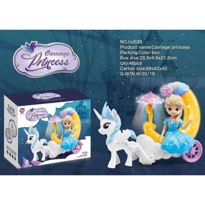 Princess Elsa Moon Cute Carriage Play Toy With Lights For Girls | Daraz.pk