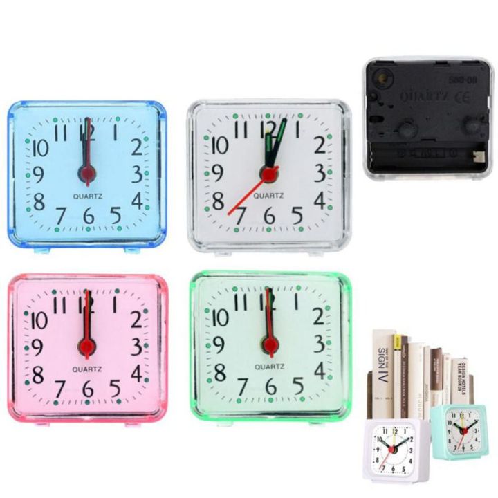 Simple Mute Square Alarm Clock Candy Color Stably Stand Mini Table ...