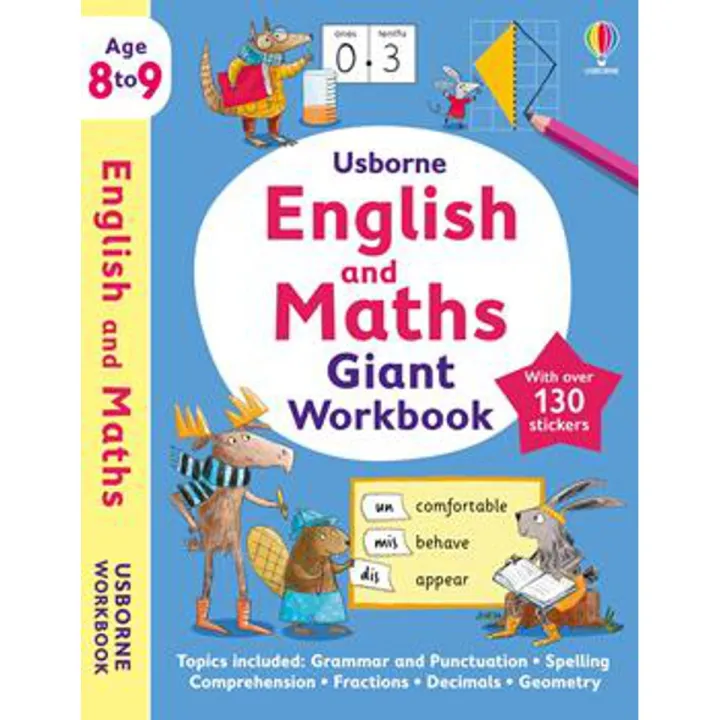Usborne English and Maths Giant Workbook 8-9 (Usborne Workbooks) By various | Daraz.pk