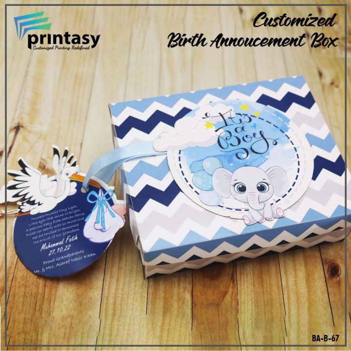 Customized Birth Announcement Boxes BA-B-67 250 Gram| Pack of 10 | Daraz.pk