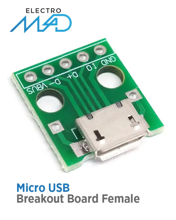 Micro USB Female B Type Breakout Board USB to DIP 2.54mm | Daraz.pk