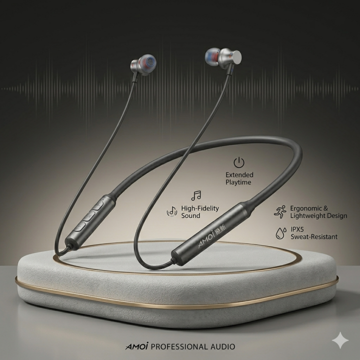 AMOI HY-Q5 Hanging Bluetooth Neckband Wireless Sports Earphones ...
