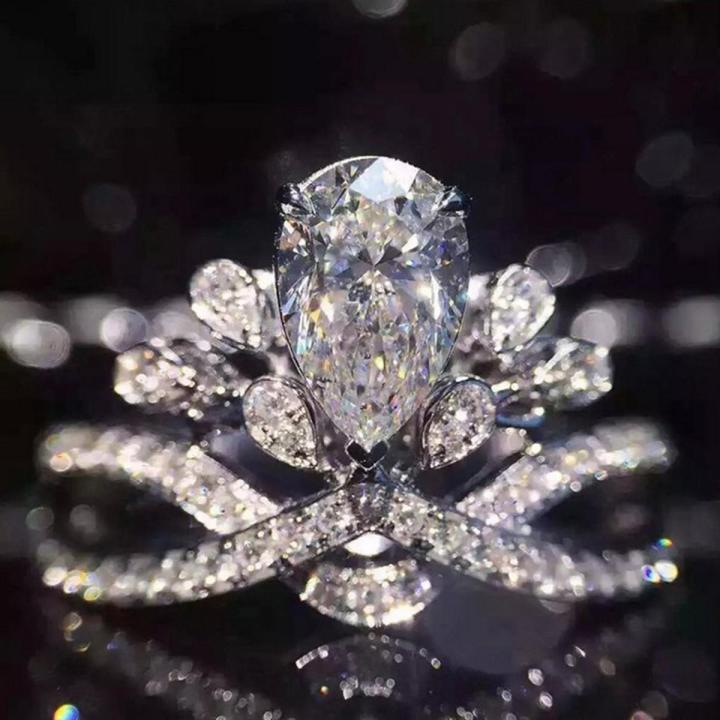 AliExpress European and American Diamond Ring Colorful Gemstone ...