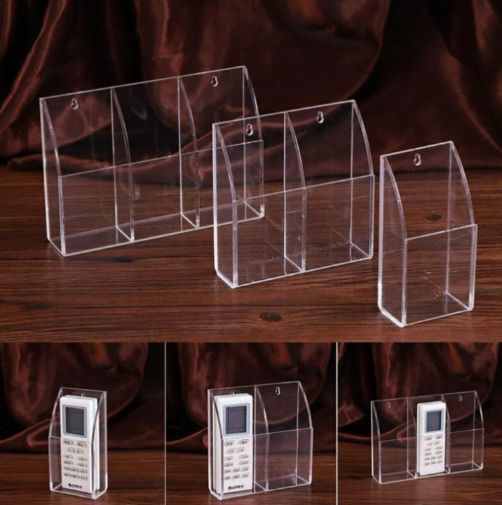 Wall Mounted Clear Acrylic TV Air Remote Holder Conditioner Remote ...