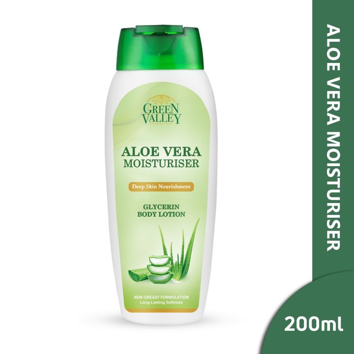 Green Valley Aloe Vera Lotion (with Glycerin) - 200ml | 100% Pure Aloe ...
