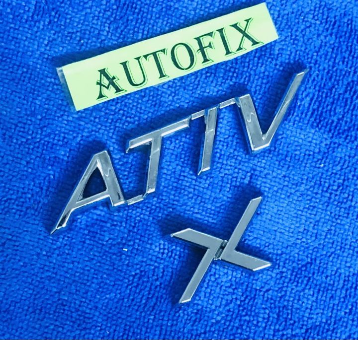 Toyota Yaris rear plastic ATIV X Emblem Silver 02 PCS | Daraz.pk