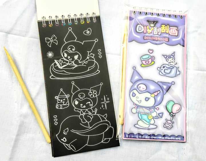 Back to School Stationary Scratch book set kuromi printed kitty DIY Art ...