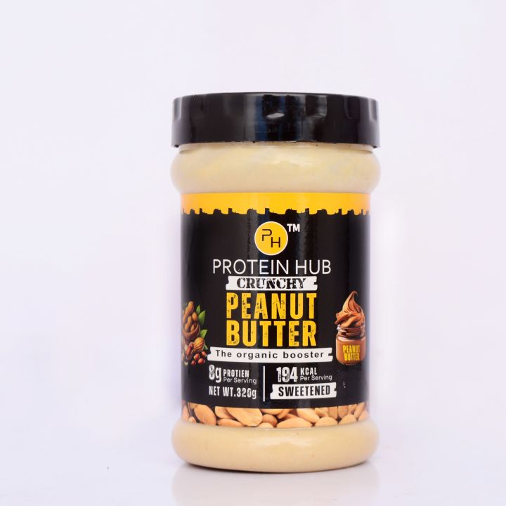 PROTEIN HUB NATURAL PEANUT BUTTER 320g -CRUNCHY(sweetened) | Daraz.pk