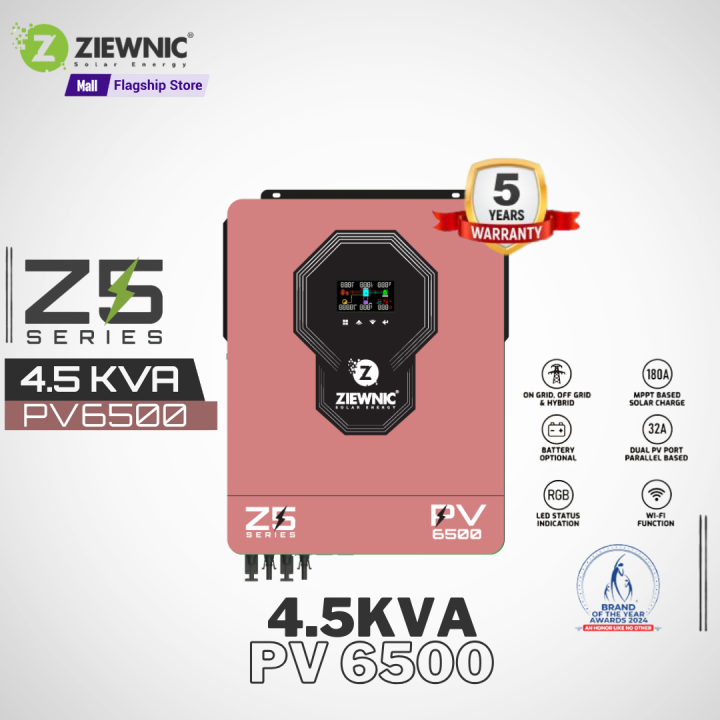 ZIEWNIC Z5 Series Hybrid Inverter 4.5 (KVA) 5G PV6500 ON/OFF/MKS/KS ...