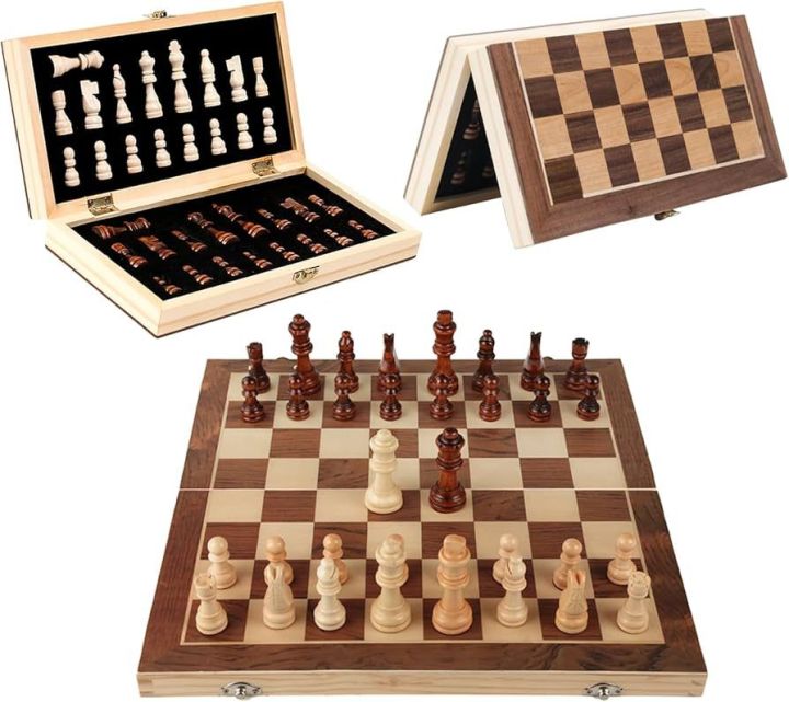 Chess Board, Magnetic Chess Sets Wooden Travel Chess Set for Adults and ...