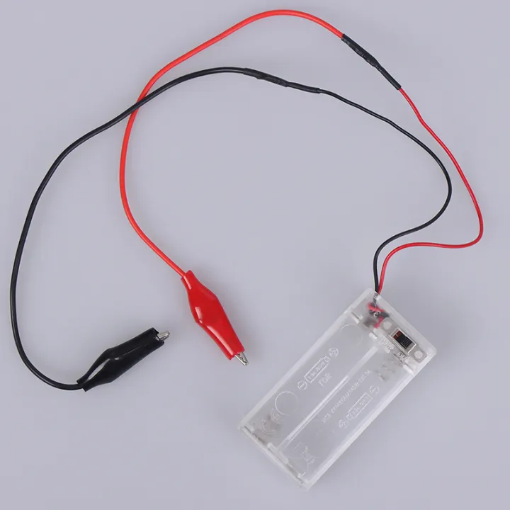 AA Batteries with Alligator Clips Transparent Power Battery Holder with ...
