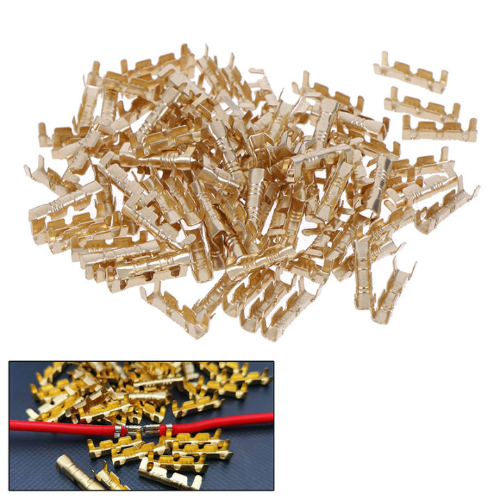 100Pcs brass copper 0.5-1.5mm² crimp electrical connector wire terminal ...