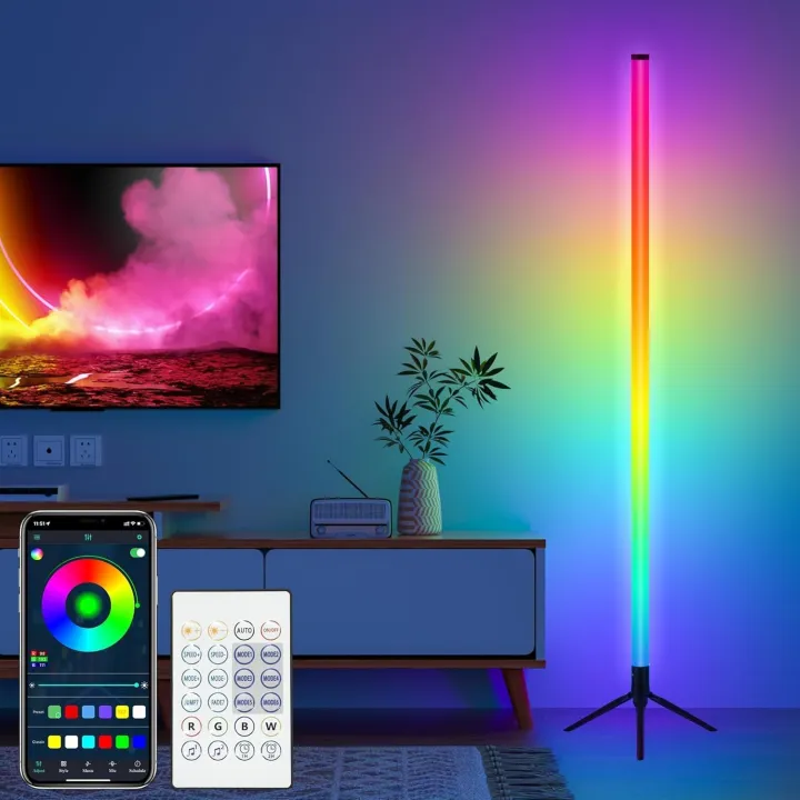 Cozylady Corner floor lamp 120cm, Smart RGB Floor Lamp, Dimmable LED ...