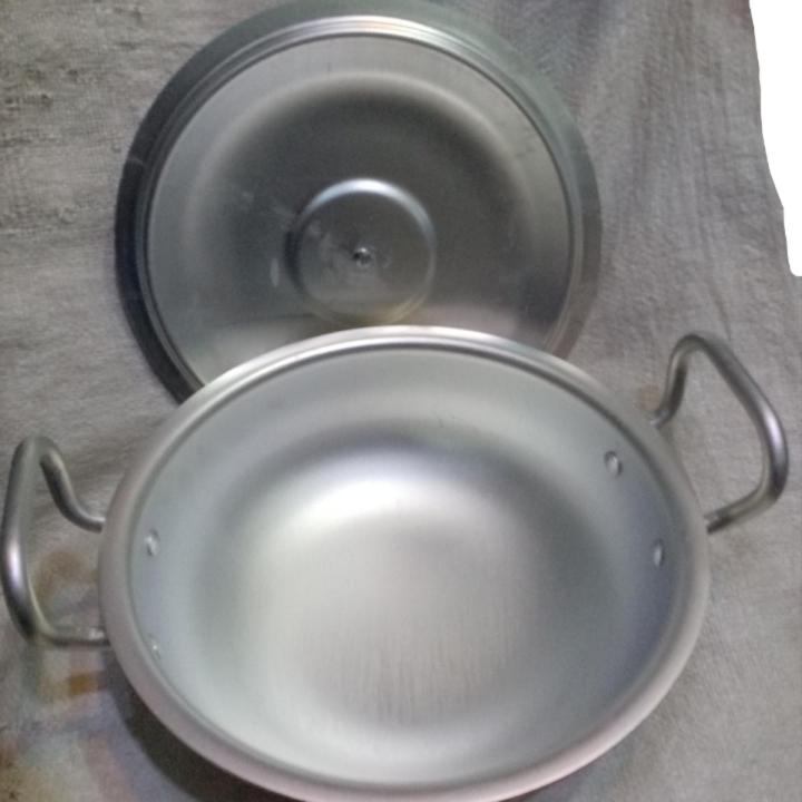 SIlver Karahi OMEGA Kitchen ware cooking With Silver Lid Silver handel ...