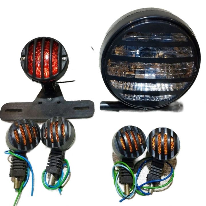 Grap-4 piece grill indicator set cafe racer vintage design for 70cc ...