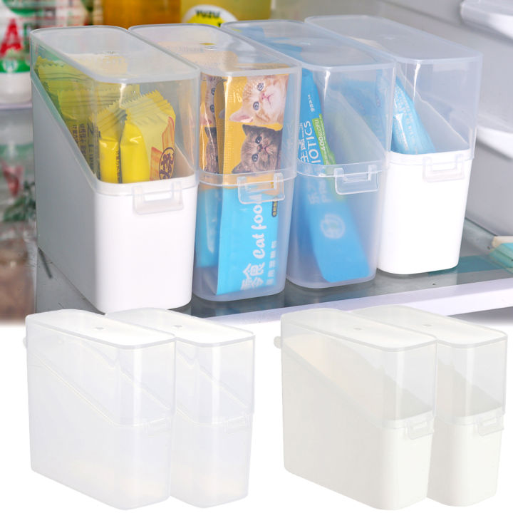 Multipurpose Tilted Lid Refrigerator Food Fresh Storage Box Fridge Side ...