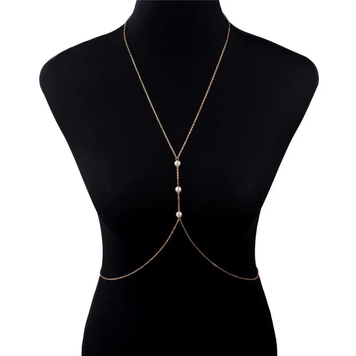 Women Beach Crossover Bikini Body Chain Harness Necklace Wear Body ...