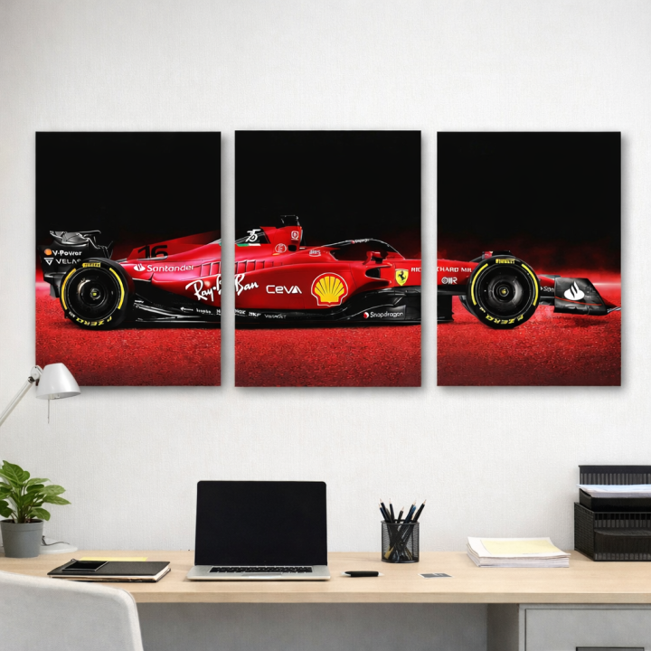 set of 3 sports cars ferrari formula one f1 car wooden frames for boys ...