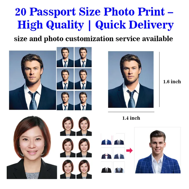 Passport Size Photo (36 Photos HD Print Customized Background for ...