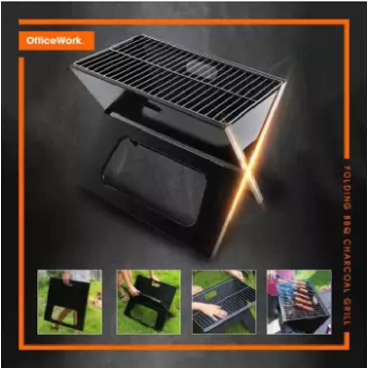 Notebook Folding Charcoal Grill - Portable Picnic BBQ with Chrome ...