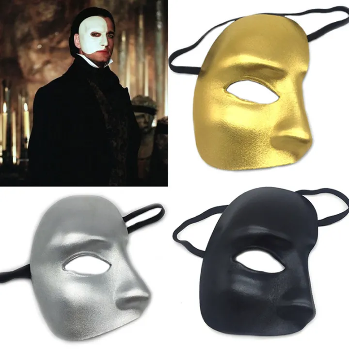 The Phantom Cosplay Half Face Mask Plastic Horror Mask Party Supplies ...