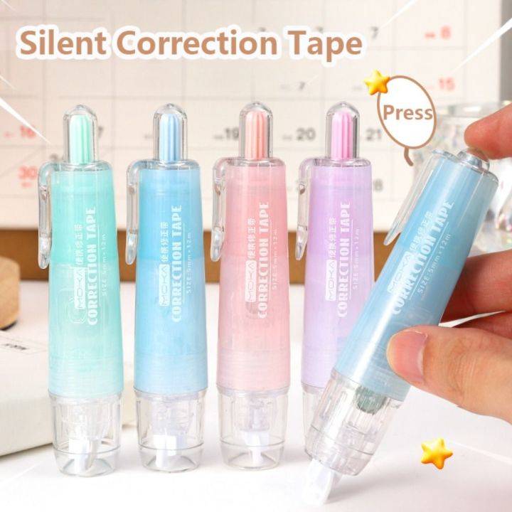 Cute Press Type Correction Tape Pen Shape Candy Color Corrector ...