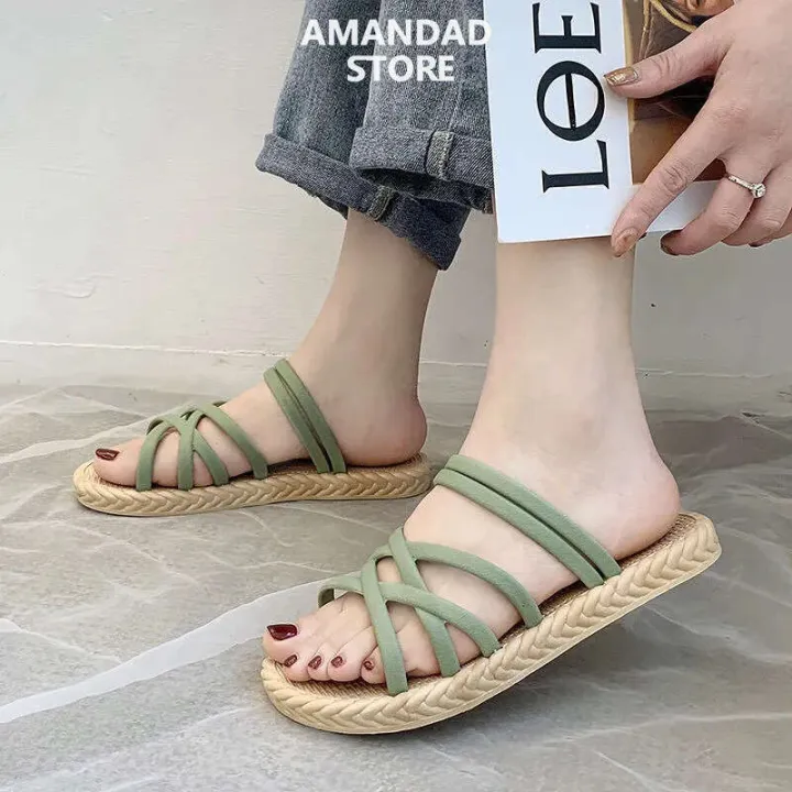 Qiaoylo Womens Roman Fairy Tale Style Smooth Slippers, Fashionable ...