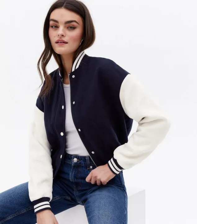 Women’s Fleece Varsity Jacket, Sizes Small to Extra Large | Daraz.pk