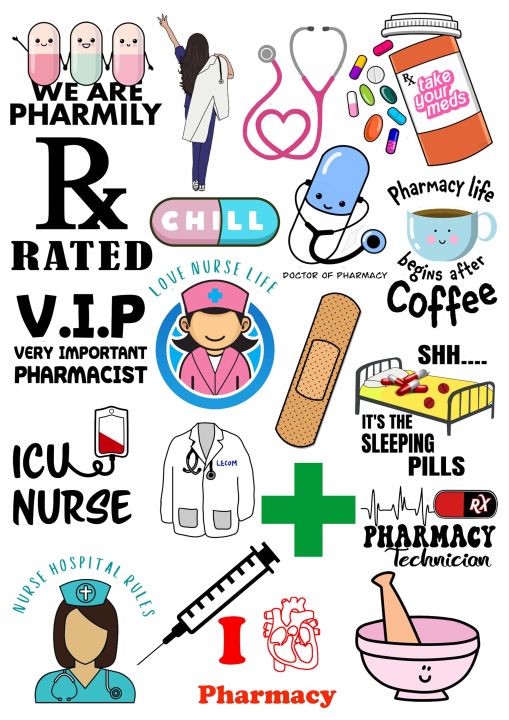 Pharmacist stickers, for girls, for boys,"Pharmacist Essentials: Fun ...