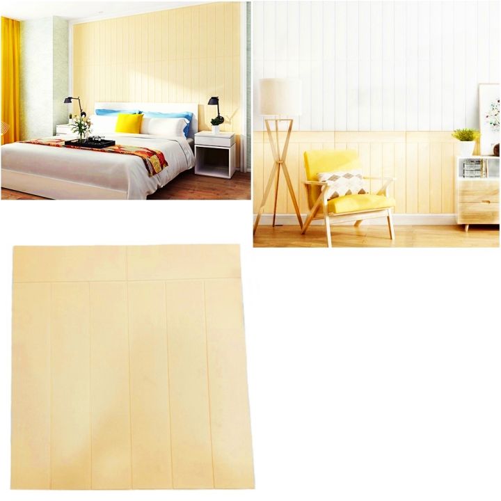3D Off White Wood Panel Design With Boarder Adhesive Water Proof Foamic ...