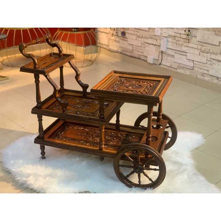 Rosewood Serving Square Shape Tea Trolley | Daraz.pk