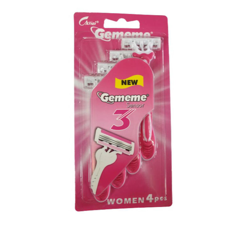 Gememe Woman Ladies Sensor 3 Blades - Pro Comfort - Razor for Women 4 ...