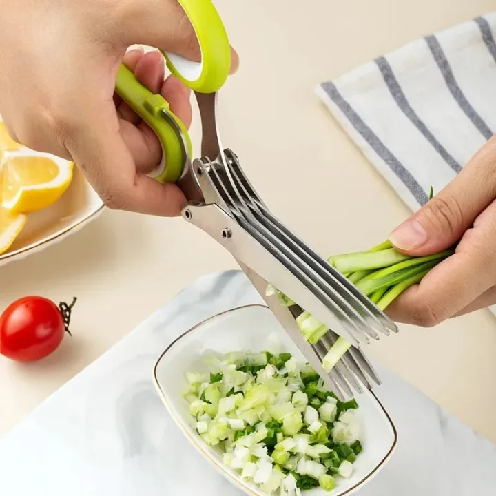 Multi-functional Stainless Steel 3/5 Layer Kitchen Scissors Pepper ...