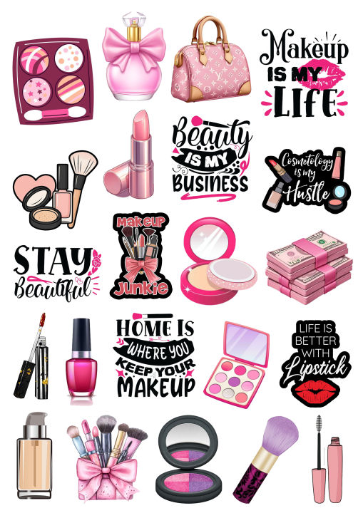 Glam Queen Stickers Makeup Mood Vibes Stickers Blush & Hustle Stickers ...