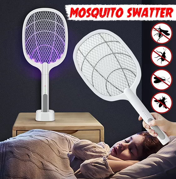 Autokill 2 in 1 Mosquito Bat Racket Killer Mosquito Killer lamp Rechargeable Handheld Electric Fly Swatter Mosquito Killer Racket Insect Killer Bat with UV Light Lamp LED Light Daraz.pk